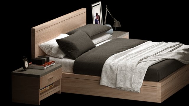 double bed modern 01 Free 3D Model in Bedroom 3DExport