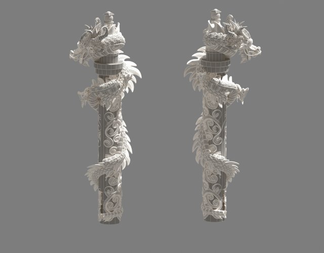 dragon column 3D Model in Buildings 3DExport