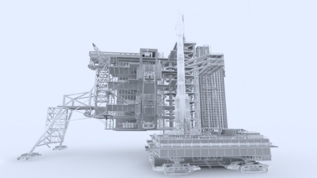 rocket launch tower 3D Model in Machines 3DExport
