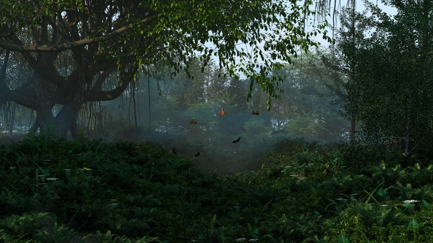Forest 3D Model in Environment 3DExport