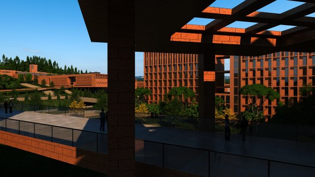 university campus 3D Model in Buildings 3DExport