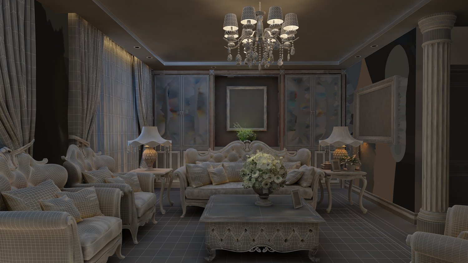 indoor 3D Models in Hall 3DExport