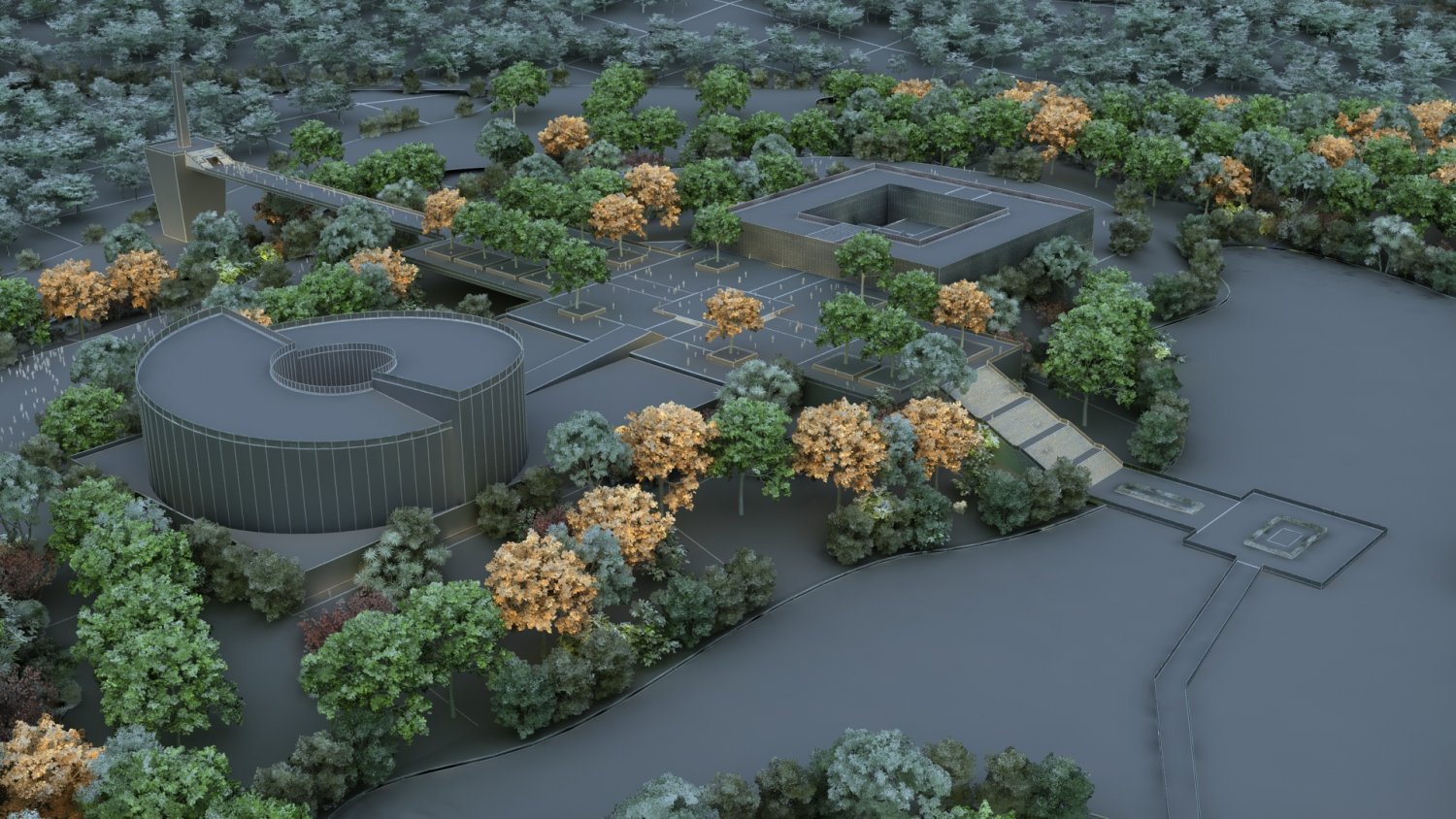 aerial view of architecture 3D Models in Buildings 3DExport