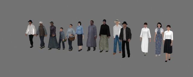 crowd 3D Model in Other 3DExport