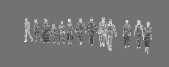 crowd 3D Model in Other 3DExport