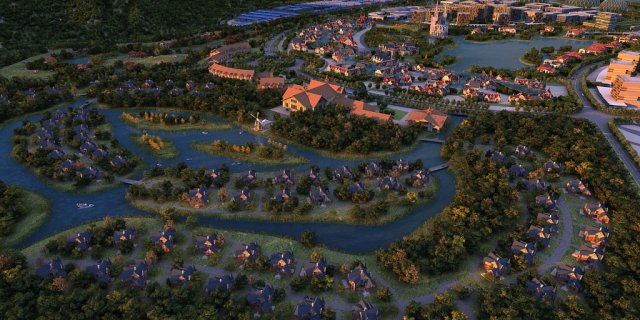 small town 3D Model in Buildings 3DExport