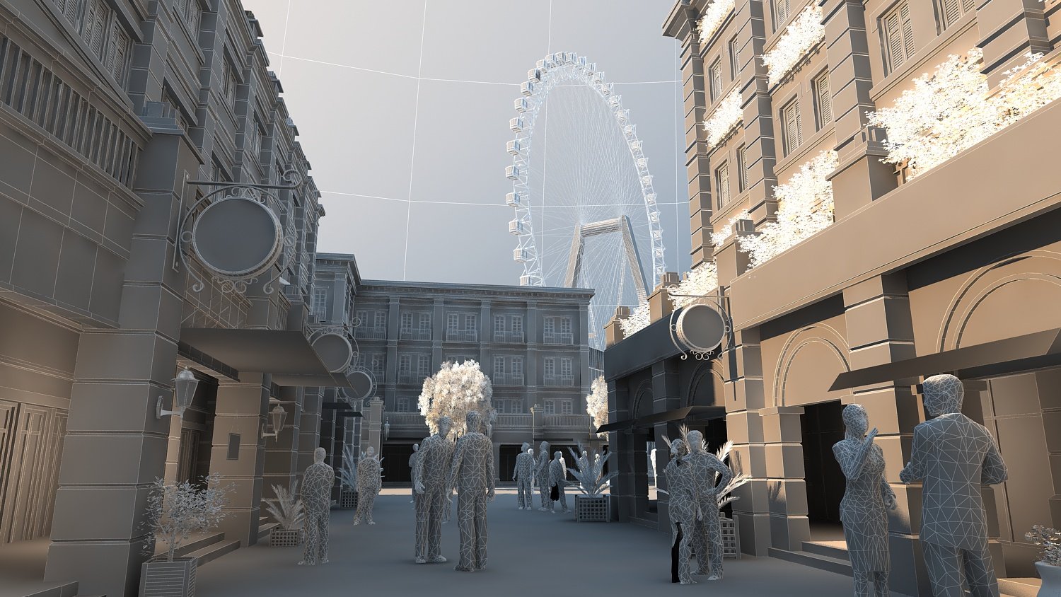 Commercial street 3D Models in Buildings 3DExport