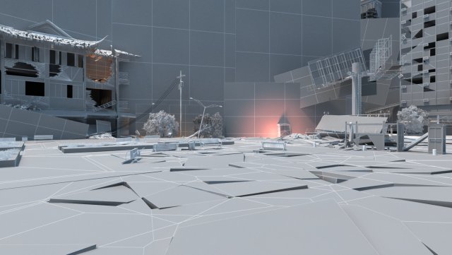 Earthquake scene 3D Model in Buildings 3DExport