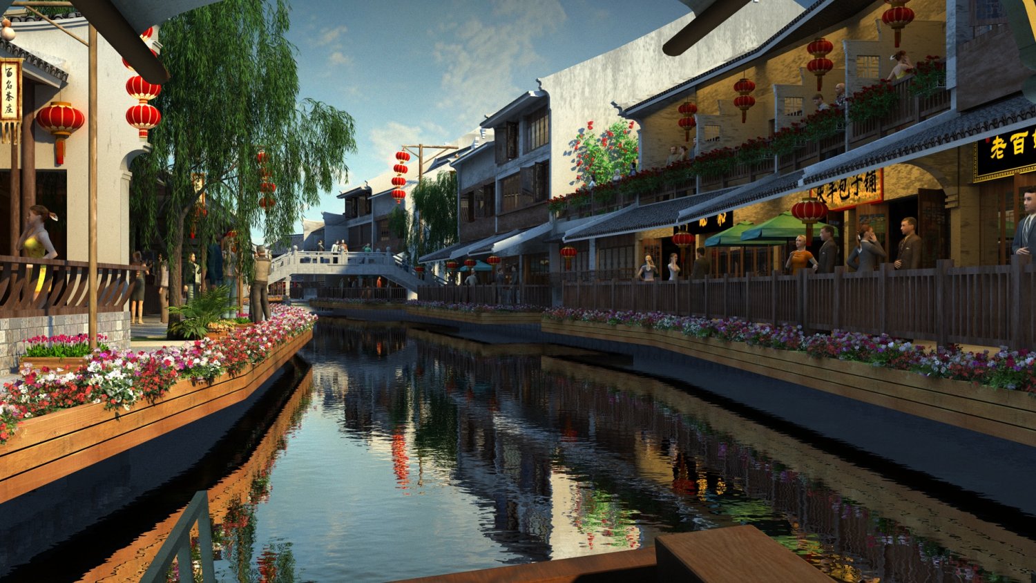 Small town 3D Model in Buildings 3DExport