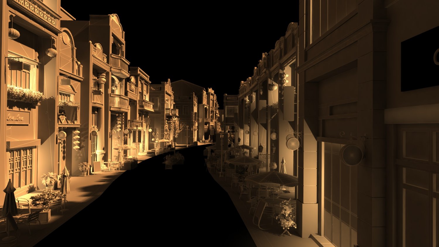 Commercial street 3D Models in Buildings 3DExport