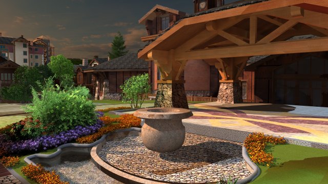 Small town 3D Model in Buildings 3DExport