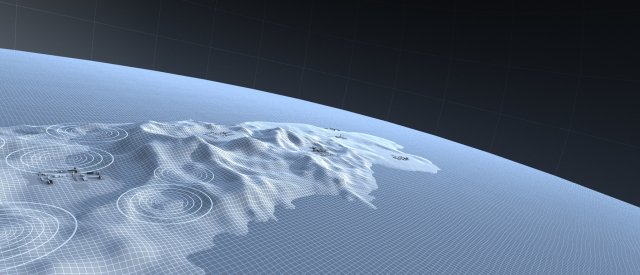Digital information 3D Model in Terrain 3DExport