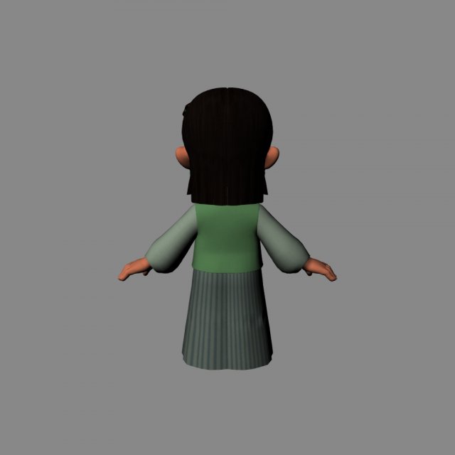 Cartoon Girl 3d Model In Cartoon 3dexport