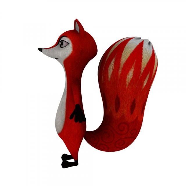 Cartoon fox 3D Model in Cartoon 3DExport