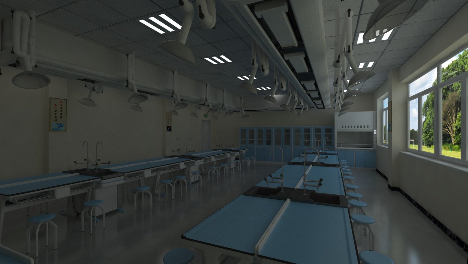 Laboratory 3D Models in Hall 3DExport