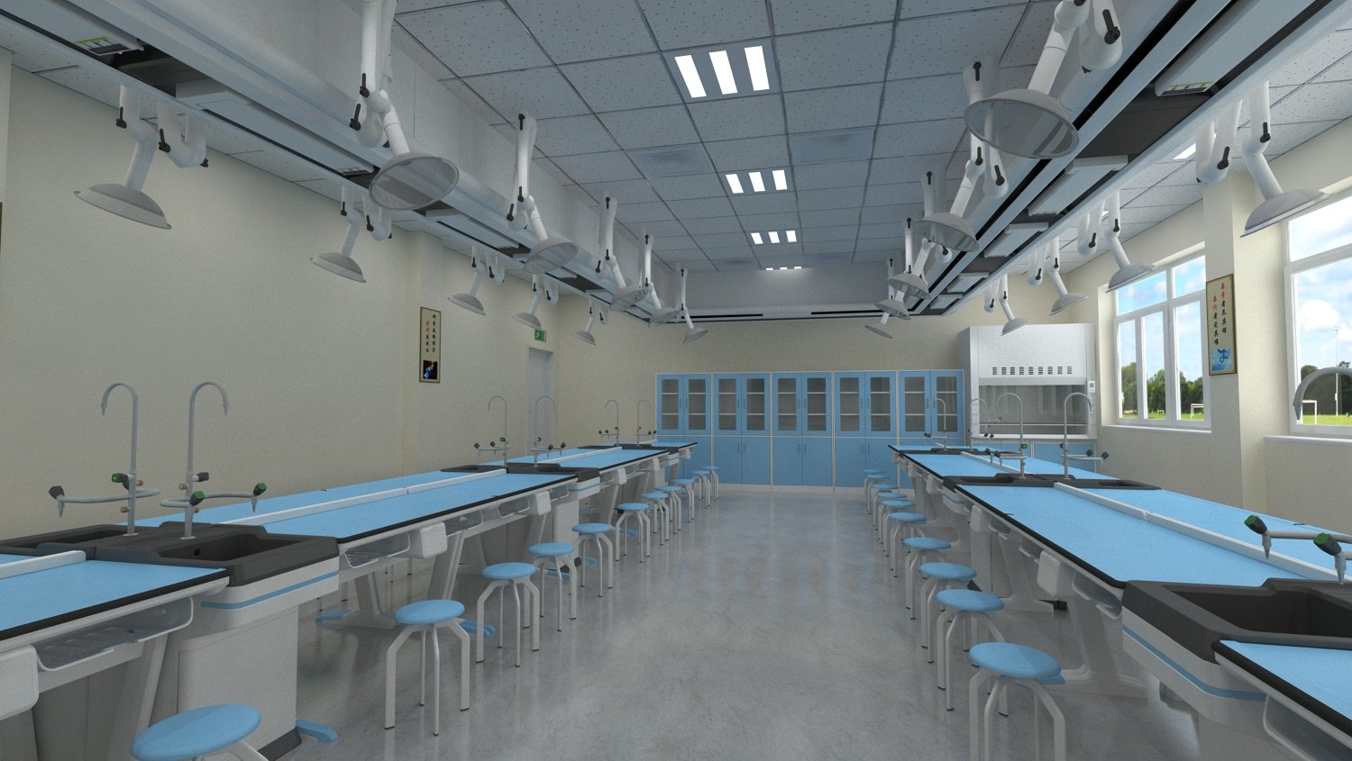 Laboratory 3D Models in Hall 3DExport