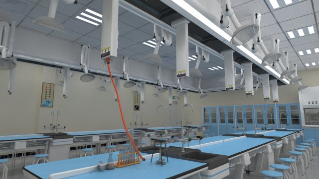 Laboratory 3D Model in Hall 3DExport