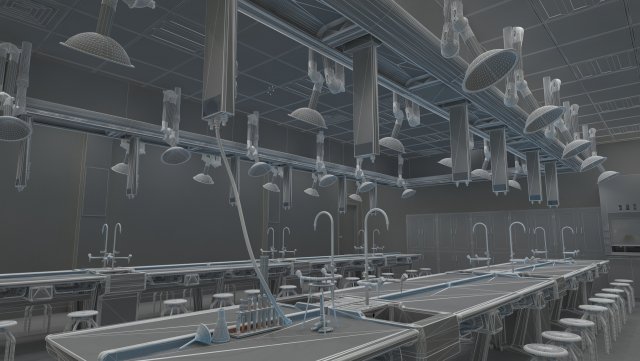 Laboratory 3D Model in Hall 3DExport
