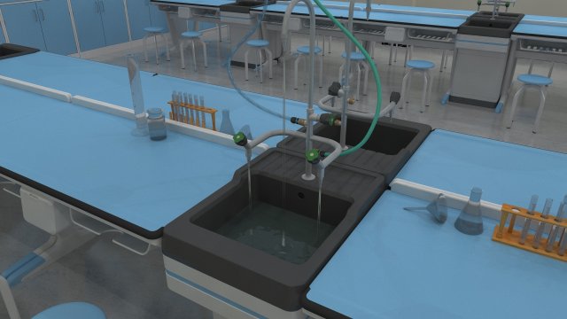Laboratory 3D Model in Hall 3DExport