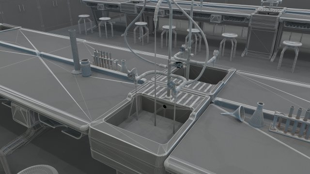 Laboratory 3D Model in Hall 3DExport
