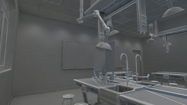 Laboratory 3D Model in Hall 3DExport