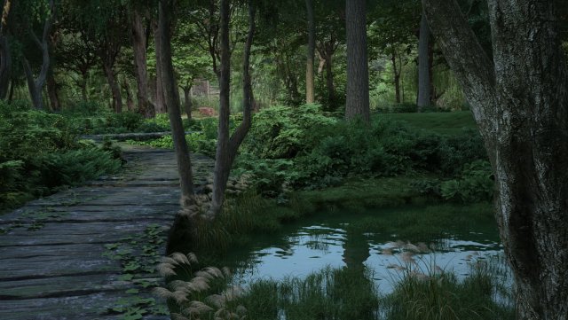 Forest 3D Model in Environment 3DExport