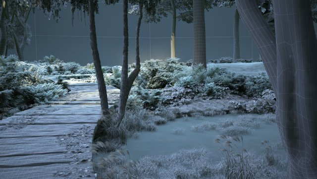 Forest 3D Model in Environment 3DExport