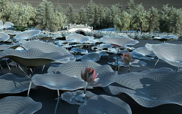 Lake 3D Model in Environment 3DExport