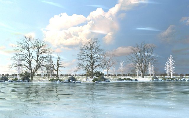 Snow scene 3D Model in Buildings 3DExport