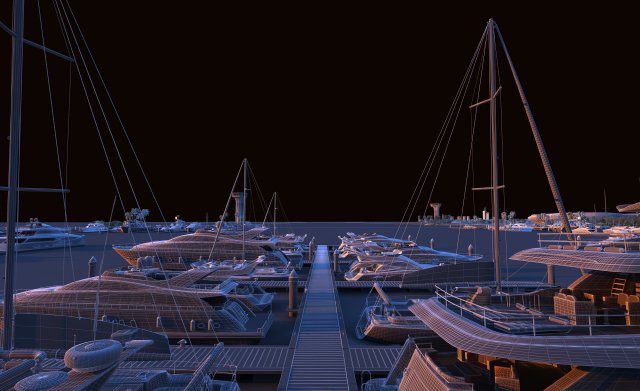 Harbor 3D Model in Sailboat 3DExport