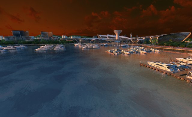 Harbor 3D Model in Sailboat 3DExport