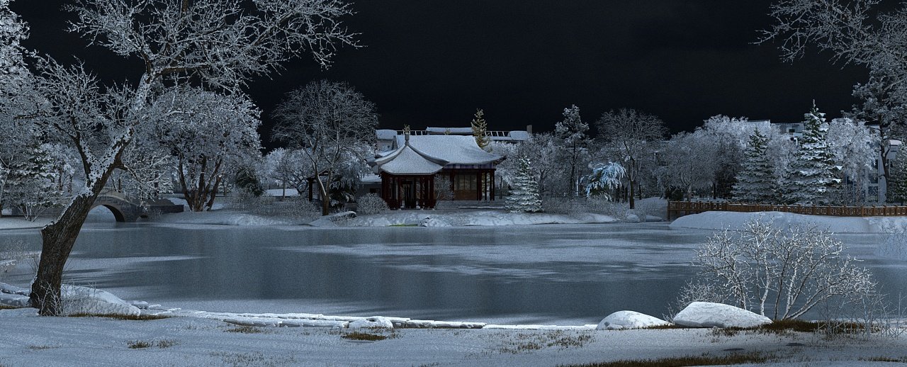 Snow scene 3D Model in Buildings 3DExport