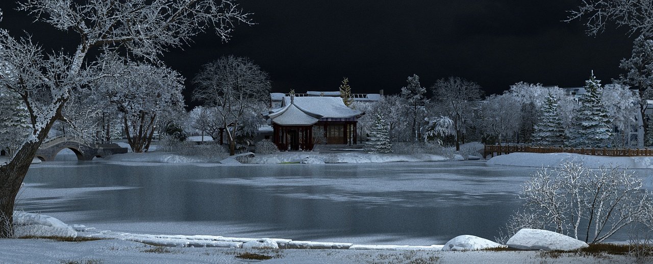 Snow scene 3D Model in Buildings 3DExport