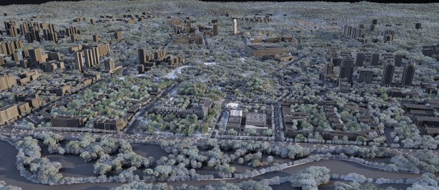 Small town 3D Model in Buildings 3DExport