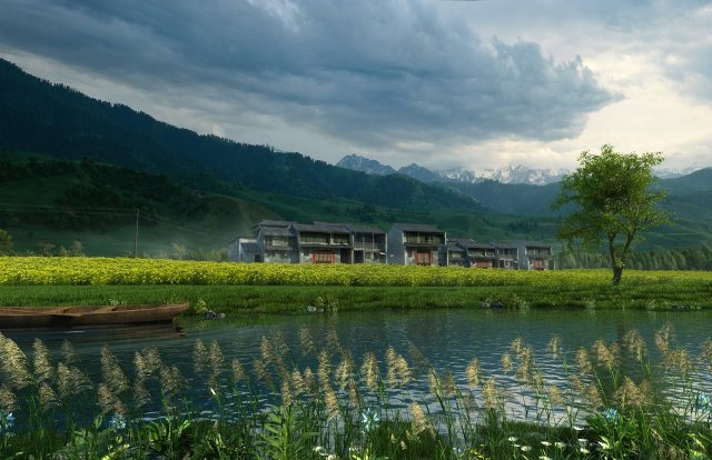 Rural 3D Model in Environment 3DExport