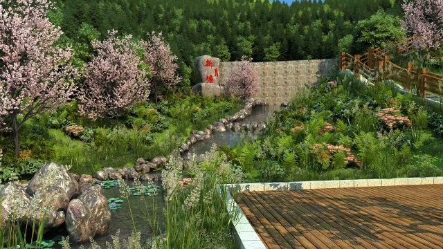 Pond 3D Model in Environment 3DExport