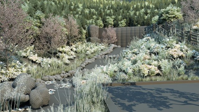Pond 3D Model in Environment 3DExport