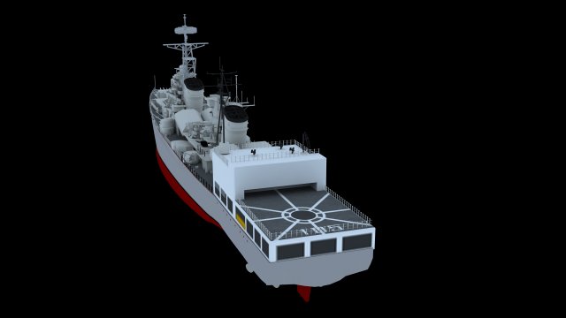 Missile equipped destroyer 3D Model in Battleship 3DExport