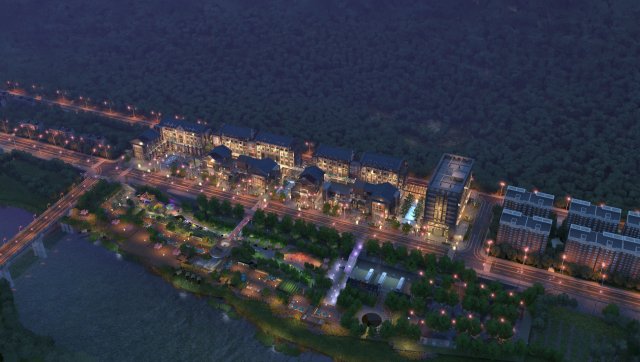 Town night view 3D Model in Buildings 3DExport