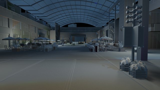 Shopping mall 3D Model in Buildings 3DExport