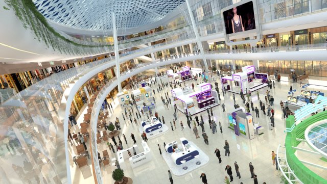 Shopping mall 3D Model in Buildings 3DExport
