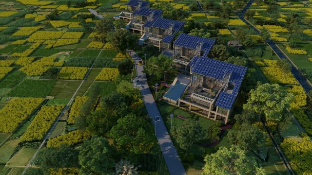 Solar town 3D Model in Buildings 3DExport