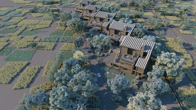 Solar town 3D Model in Buildings 3DExport