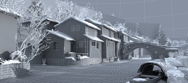 Snow scene 3D Model in Buildings 3DExport
