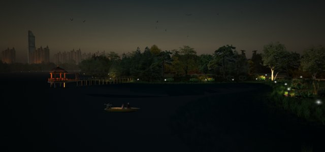 Park 3D Model in Environment 3DExport