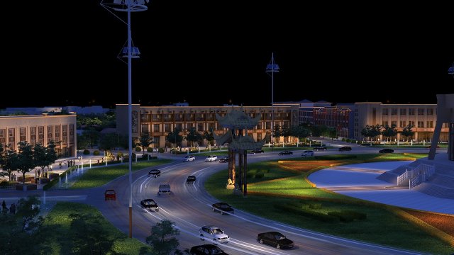 Night view 3D Model in Buildings 3DExport