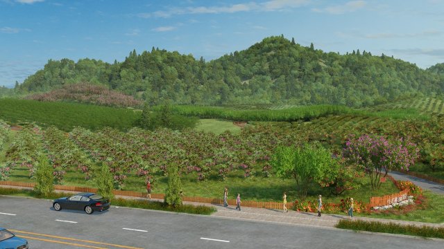Orchard 3D Model in Environment 3DExport