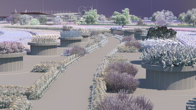 Garden 3D Model in Environment 3DExport