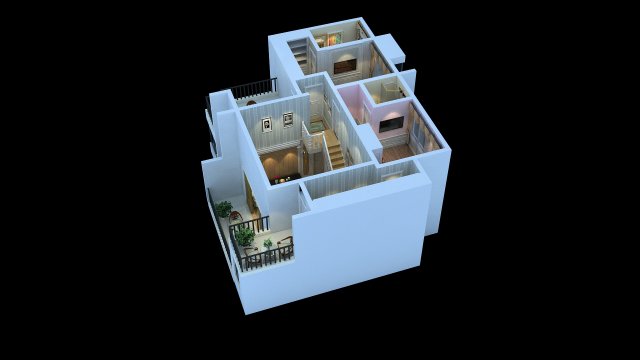 Interior design 3D Model in Living Room 3DExport