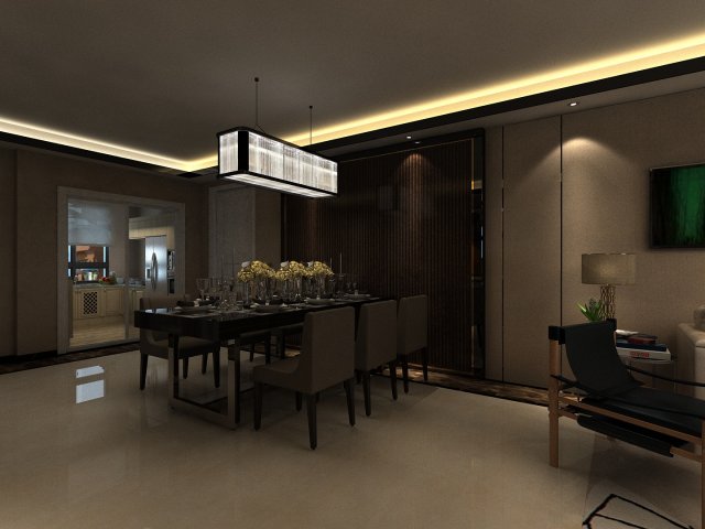 Indoor 3D Model in Hall 3DExport